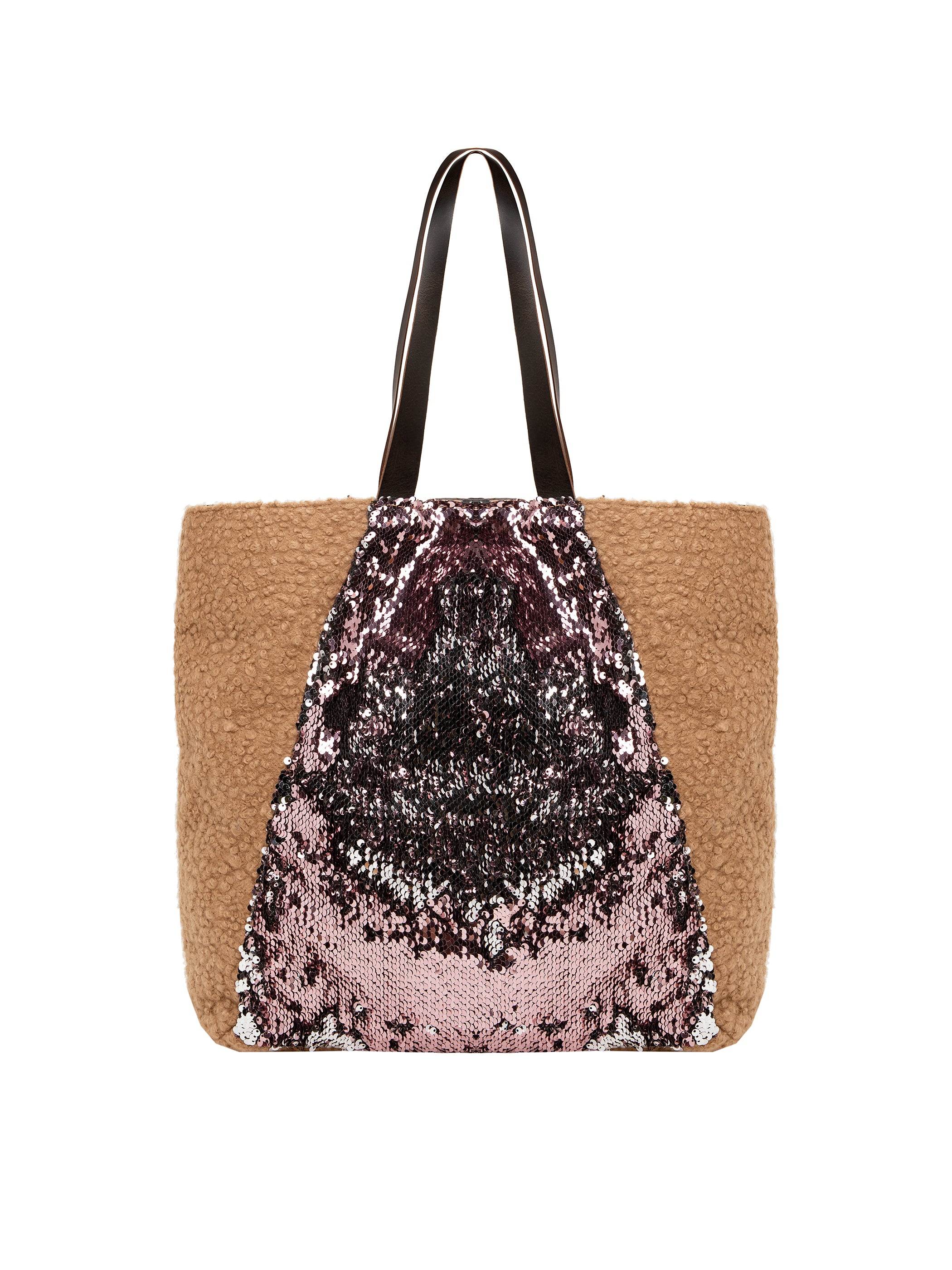 Bouclé Shopper Bag With Reversible Sequins | Apiedinudinelparco ...